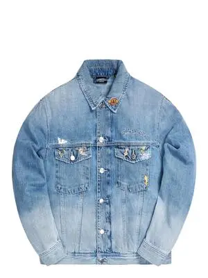 Kith X Looney Tunes Embroidered Denim Trucker Jacket - Blue
