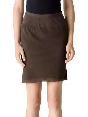 Rick Owens Gathered Skirt In Dark Grey - Brown