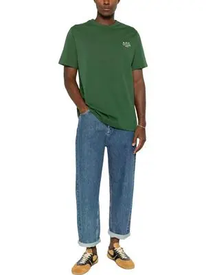 A.p.c. A.P.C. Rue Madame Logo Print Crew Neck T-Shirt Green