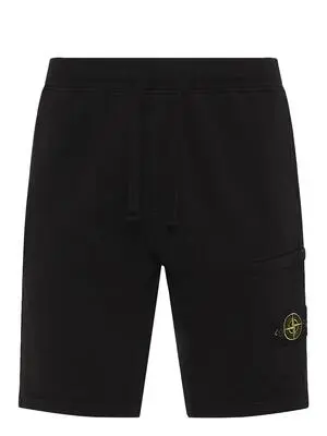 Stone Island Logo Detail Cargo Shorts - Black