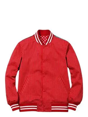 Supreme X Comme Des Garcons Reversible Varsity Jacket - Red