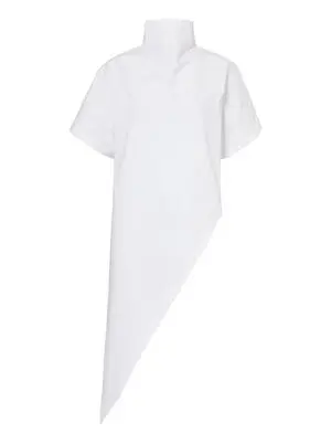 Alaïa Asymmetrical Cotton T-shirt - Blanc