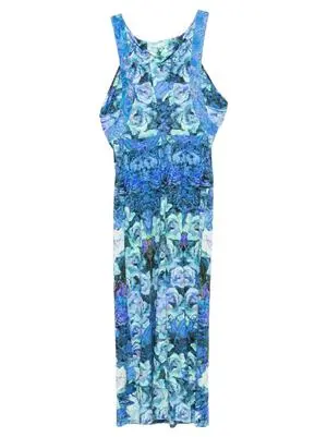 Roberto Cavalli 2000s Floral Maxi Dress - Blue