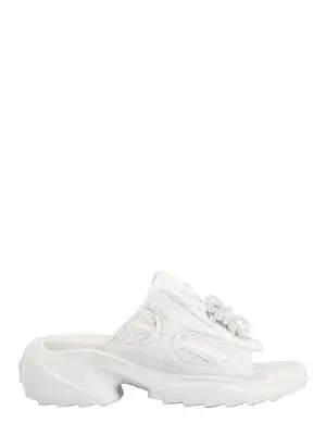 ROGER VIVIER Viv' On The Run Mules In Leather And Fabric - White