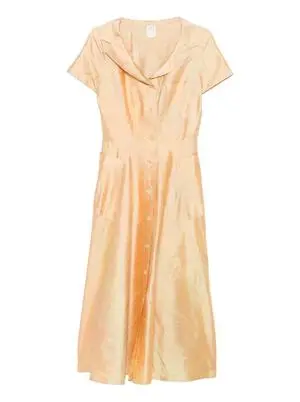 Gianfranco Ferre Silk Midi Dress - Orange