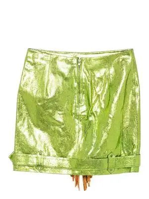 Jeremy Scott Fringed Mini Skirt - Green