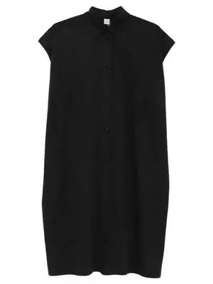 TOTEME Sleeveless Midi Shirt Dress With Button Fastening - Black