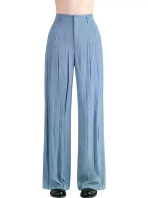 LEMAIRE Pleated Pressed-crease Trousers - Blue