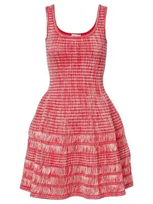 Alaïa Woven Viscose Blend Mini Dress - Red