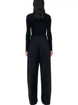 Another Tomorrow Cut-out Knitted Top - Black
