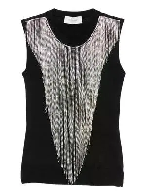 Sportmax Crine Crystal-fringe Sleeveless Top - Black