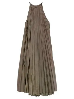 Max Mara Pleated Halterneck Midi Dress - Green