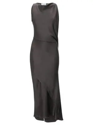 Victoria Beckham Kyra Asymmetric Midi Dress - Brown