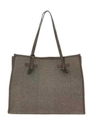 MARCELLA CLUB Marcella Herringbone-pattern Tote Bag - Brown