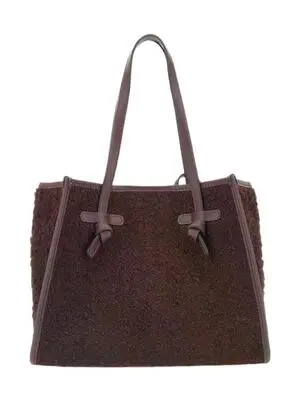 MARCELLA CLUB Bouclé Effect Tote Bag - Brown