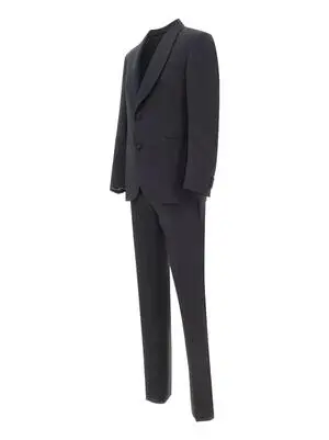 Corneliani Satin Shawl-lapel Three-piece Suit - Grey
