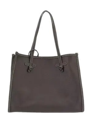 MARCELLA CLUB Marcella Knot-detail Leather Tote Bag - Brown