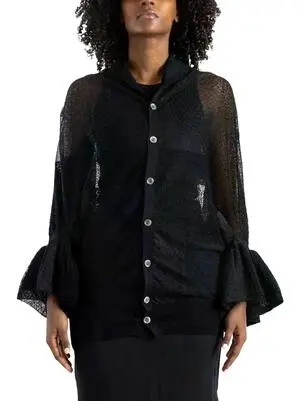 Junya Watanabe Patchwork Lace-knit Cardigan - Black