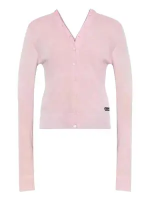 Alexander Wang Logo-patch Button-up Cardigan - Pink