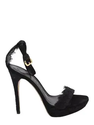 Burberry Polesden Lace-trim Platform Sandals - Black
