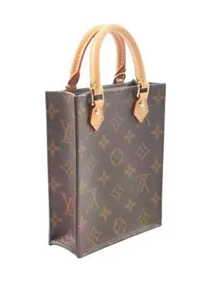 LOUIS VUITTON Petite Sac Plat Monogram Tote Bag - Brown