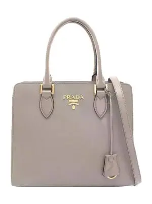 Prada Saffiano Leather Tote Bag - Neutrals