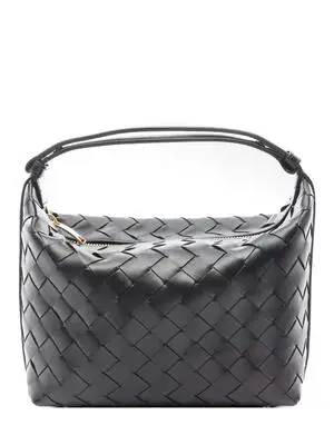 Bottega Veneta Mini Wallace Intrecciato Handbag - Black