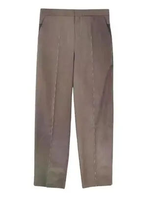 SONIA CARRASCO Straight-leg Trousers With Contrast Stitching - Brown