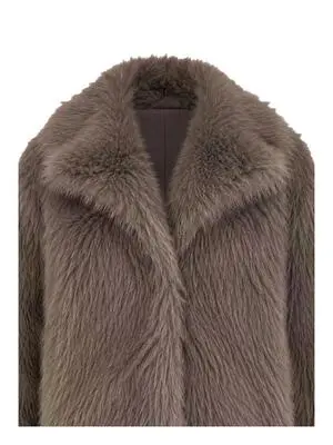 LOULOU Name Faux-fur Notched Lapel Jacket - Brown