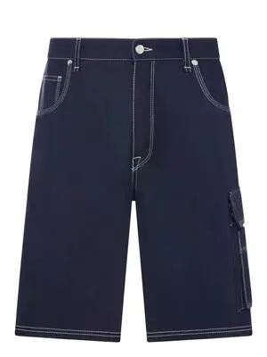 Fendi Contrast Stitch Cargo Shorts - Blue