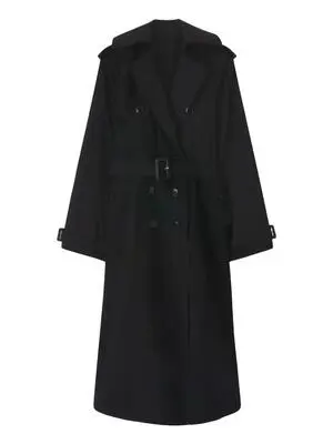 Ermanno Scervino Double-breasted Belted Trench Coat - Black