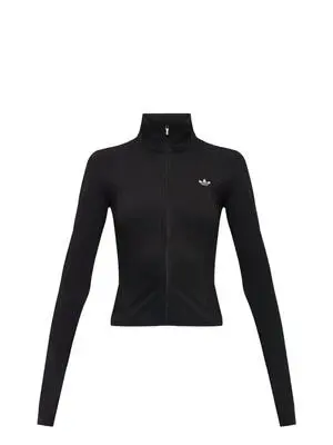 Adidas Logo-print Zip-up Top - Black