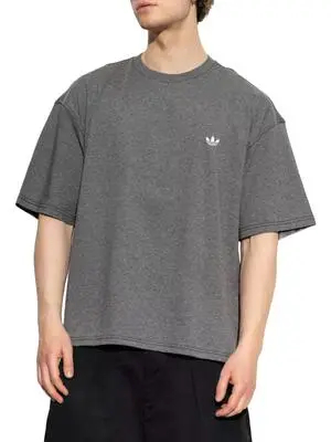 Adidas Logo-embroidered T-shirt - Grey