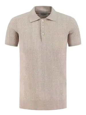 GRAN SASSO Ribbed-knit Polo Shirt - Neutrals
