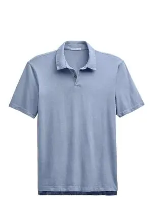 JAMES PERSE Suede-effect Jersey Polo Shirt - Blue
