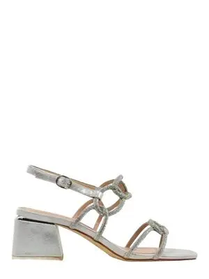 ALMA EN PENA Sara Crystal-embellished Sandals - Silver