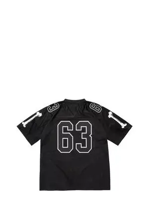 Supreme Graphic Print Football Jersey T-shirt - Black