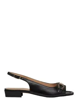 Geox Eraklia Horsebit Slingback Sandals - Black