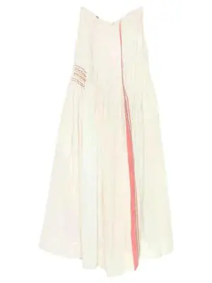 INJIRI Embroidered Sleeveless Maxi Dress - Neutrals