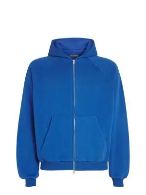 COLE BUXTON Zip-up Cropped Hoodie - Blue