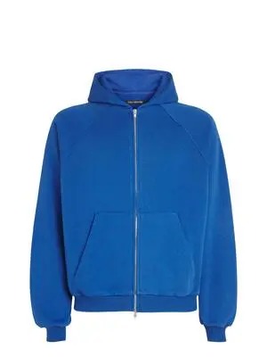 COLE BUXTON Zip-up Cropped Hoodie - Blue