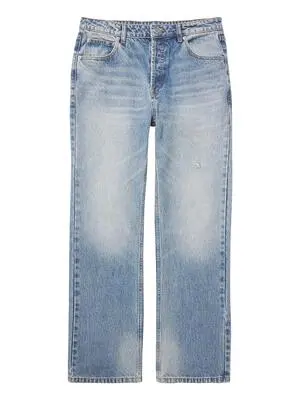 COLE BUXTON Distressed Straight Leg Jeans - Blue