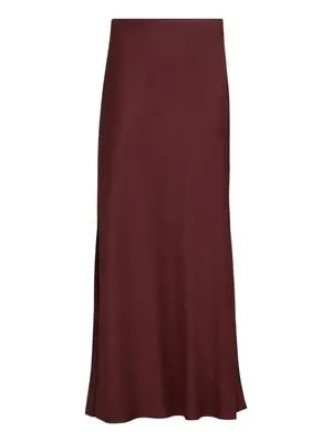 Brunello Cucinelli Satin Maxi Skirt - Red