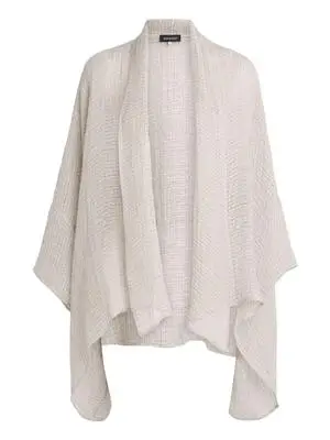 Eskandar Linen Wide-knit Shawl Cardigan - Neutral
