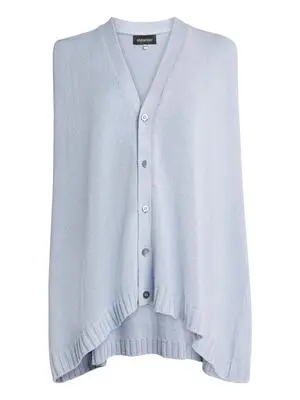 Eskandar Sleeveless Linen-organic Cotton Cardigan - Blue