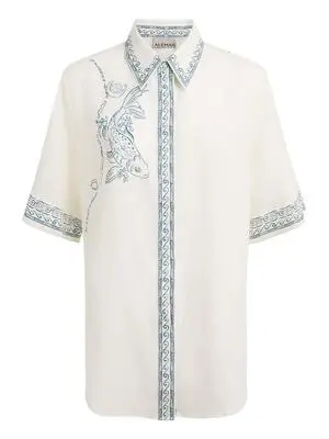 ALEMAIS Linen Printed Lucky Shirt - Ivory
