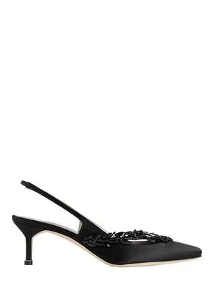 Balenciaga X Manolo Blahnik Embellished Slingback Heels - Black
