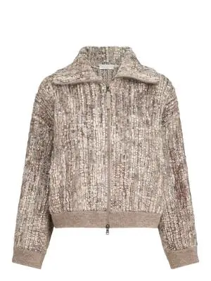 Brunello Cucinelli Mohair-blend Sequined Cardigan - Beige