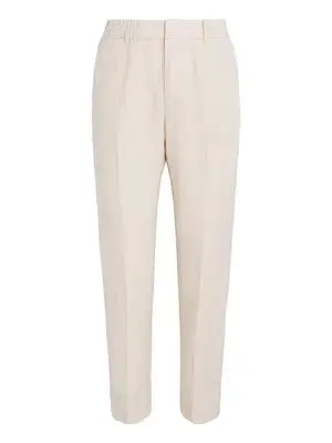 NN.07 Linen Tapered Trousers Ivory