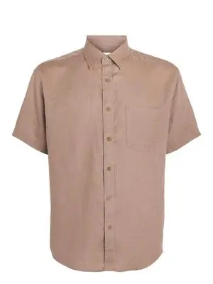 NN.07 Linen Short-sleeve Shirt - Brown